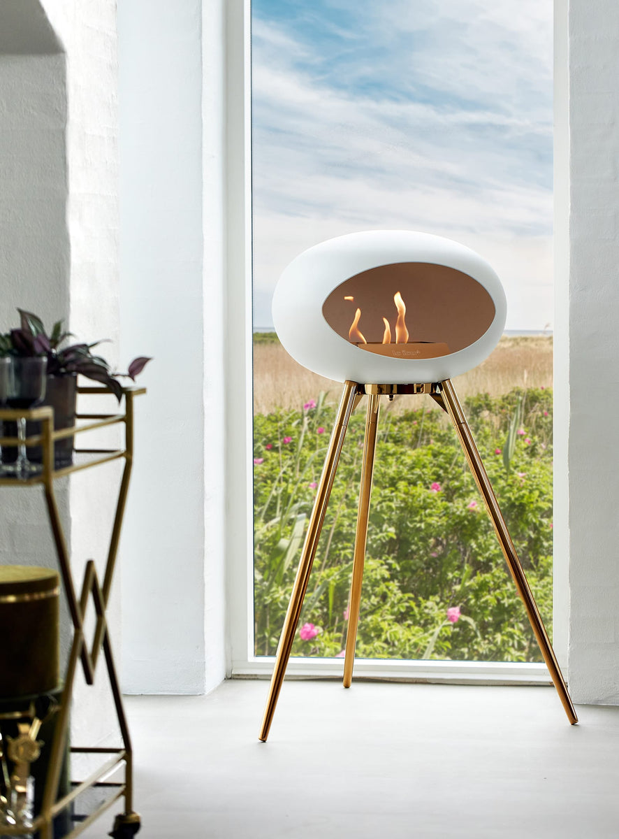 Ground High Dome White: Freestanding Fireplace – Le Feu Fires