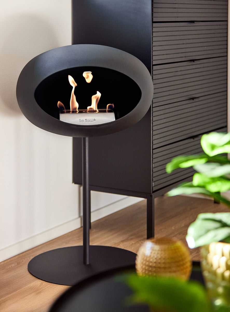 Steel Low Dome in Black: Freestanding Fireplace – Le Feu Fires